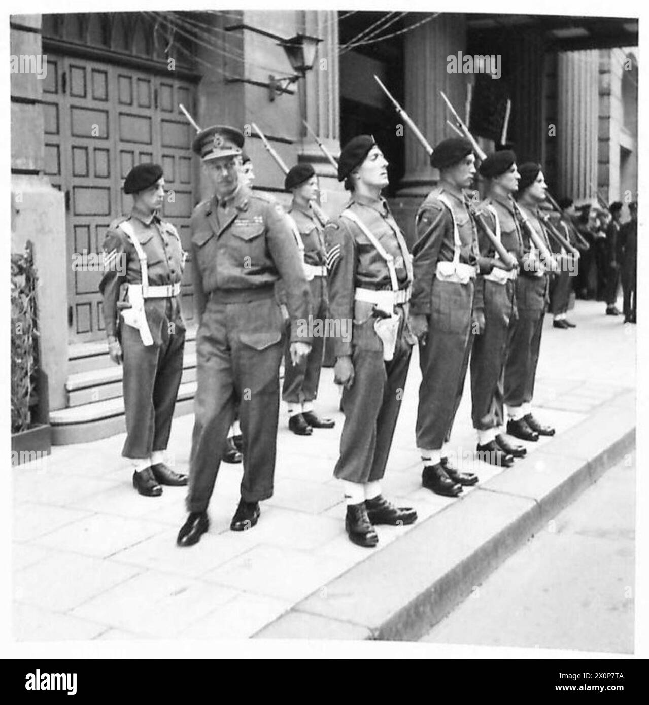 Lieutenant General Sir Miles Dempsey inspects the guard at the 53rd ...