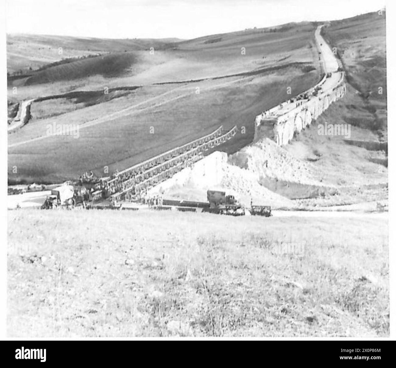 THE BAILEY BRIDGE - A general view just before the "launching" of the ...