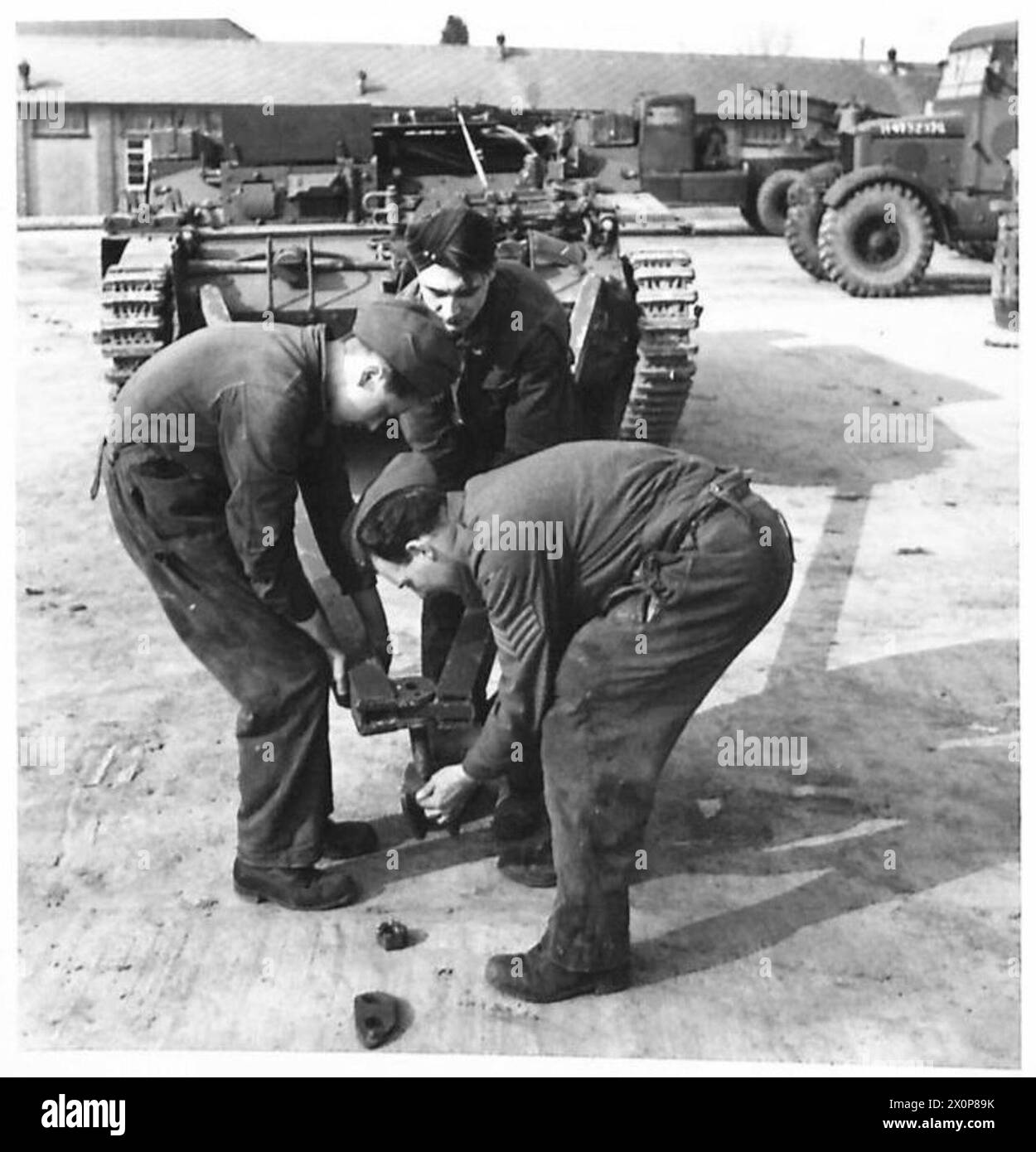 CRUSADER TANK - Attaching jib head to boom Photographic negative ...