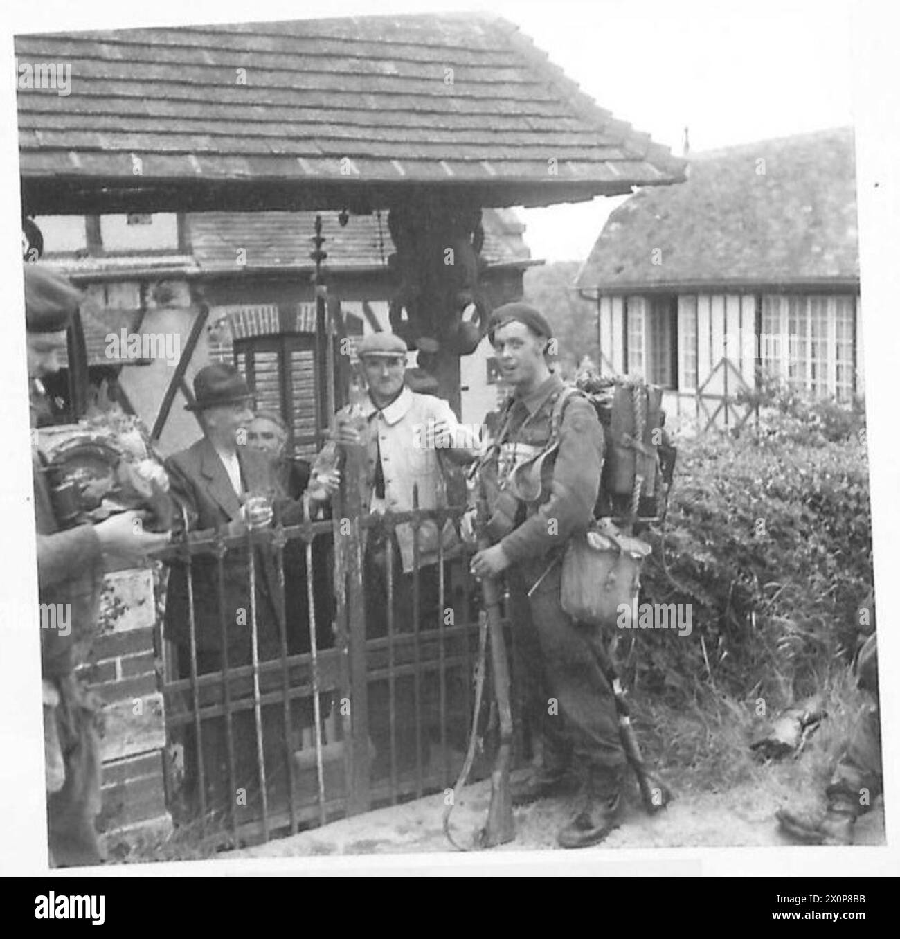 Photograph from 6 June 1944 showing Commando Cyril Harding of the 1st ...