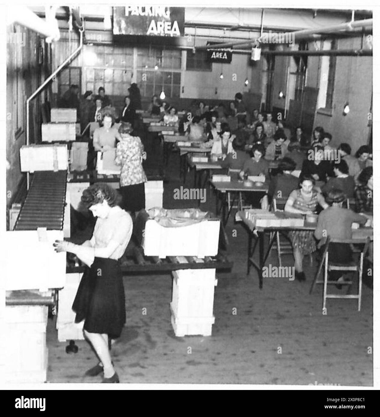 R.O.A.C. DEPOT - A general view of the cartoning department where goods ...