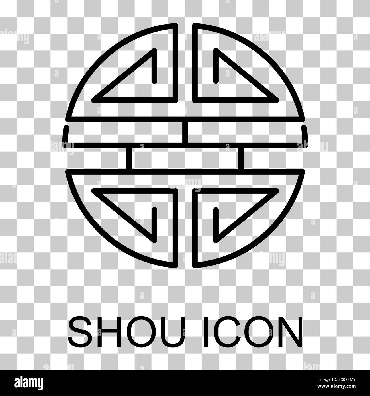 Traditional shou icon, spiritual isolated shu flat symbol, asian vector ...