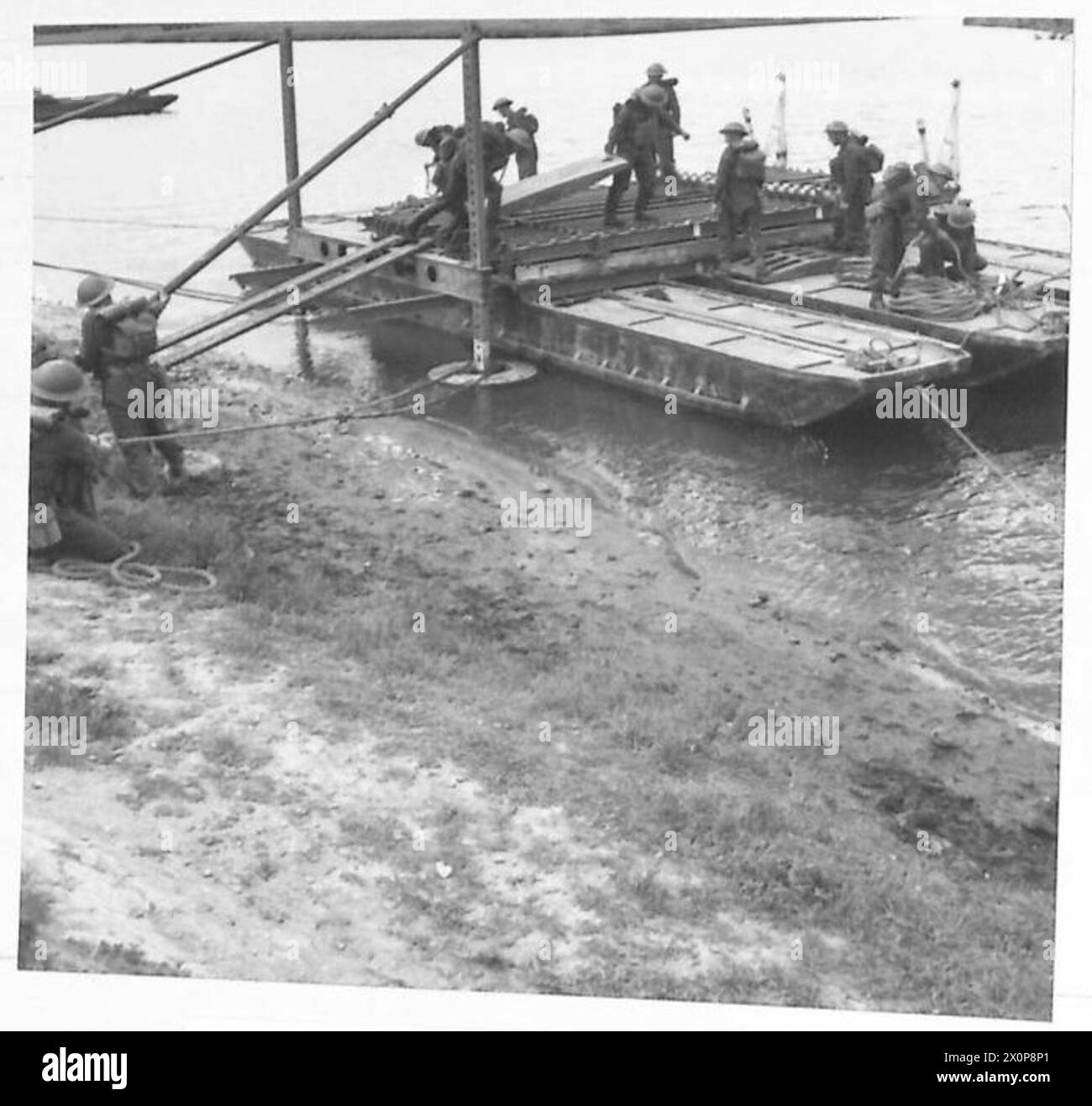 BRIGDE BUILDING AND RIVER CROSSING - R.E's building a pontoon bridge ...