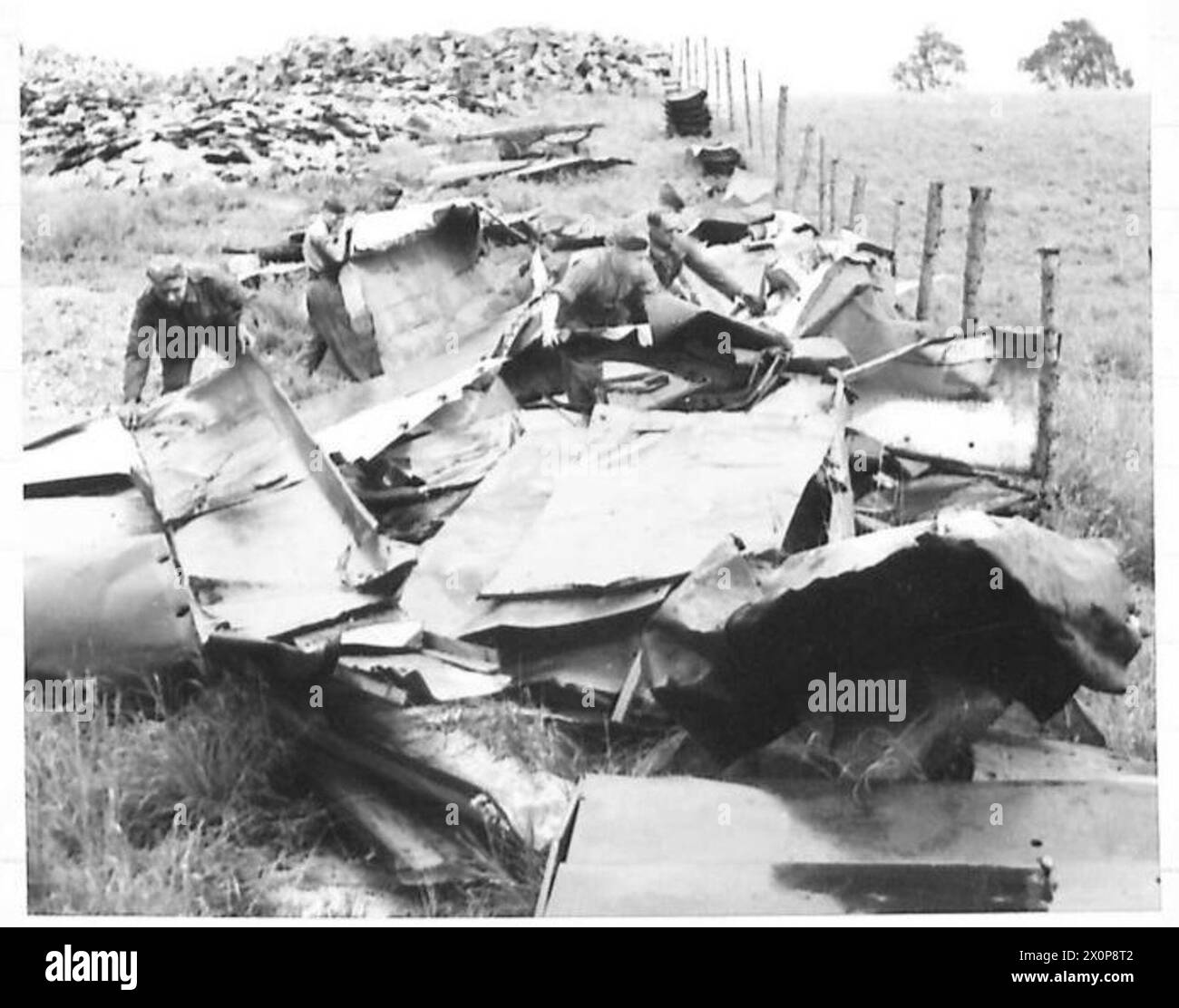 EXTENSIVE SALVAGE IN THE EASTERN COMMAND - RAF metal sheeting being ...
