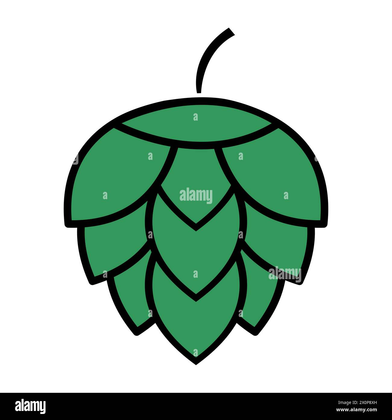 Hop icon beer cone leaf sign,pub herb design, nature seed vector ...