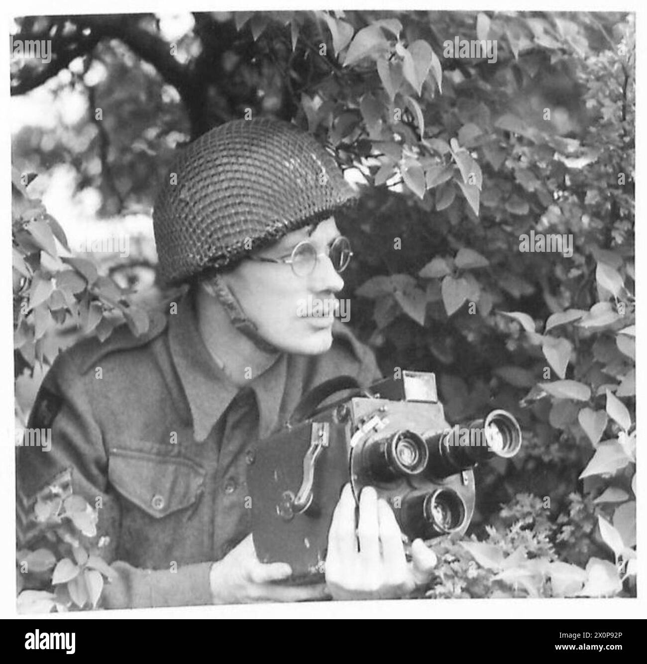Sergeant J. Gordon, Army Film Unit cameraman, arrived in the European ...