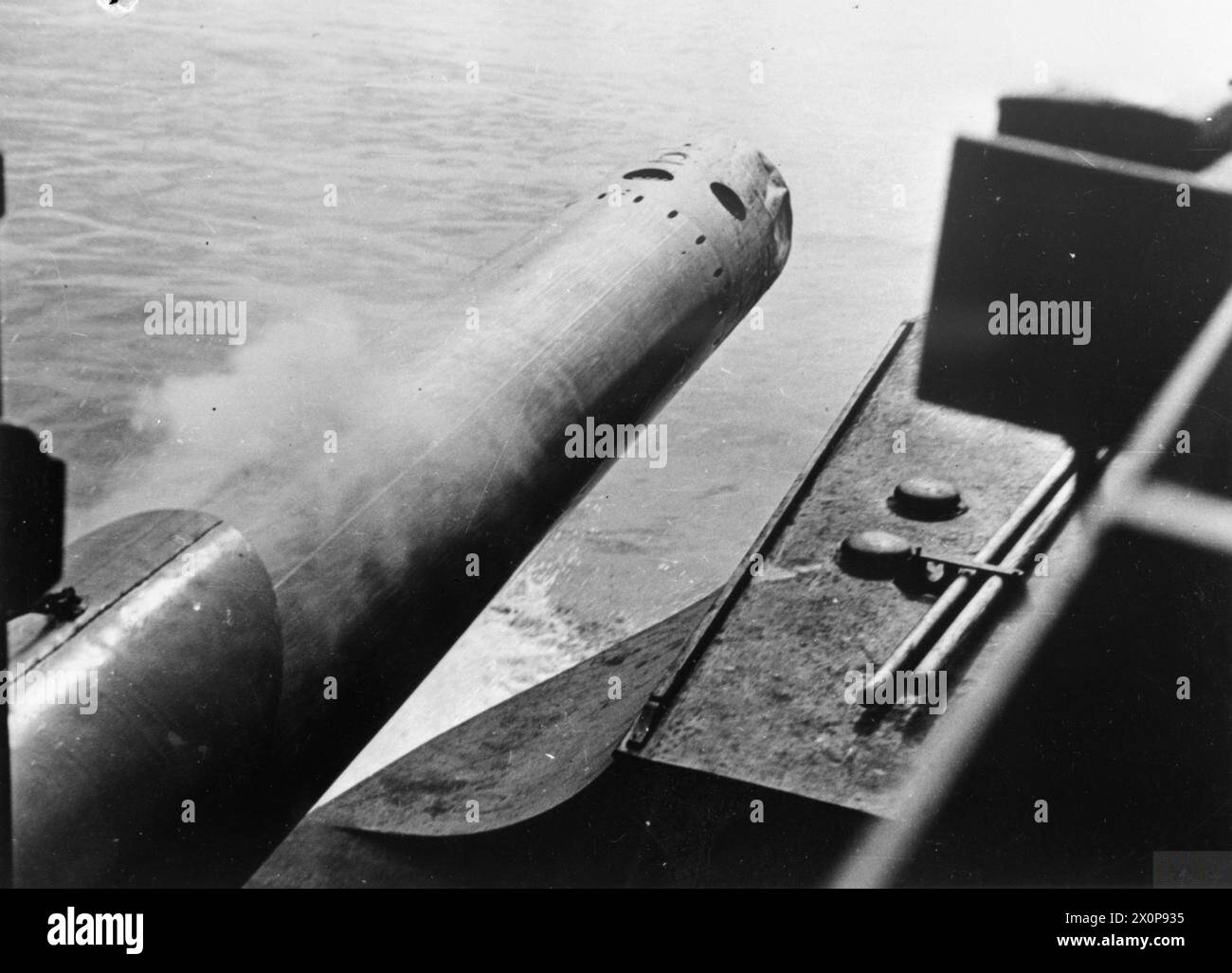 THE ROYAL NAVY DURING THE SECOND WORLD WAR - A 21-inch torpedo being ...