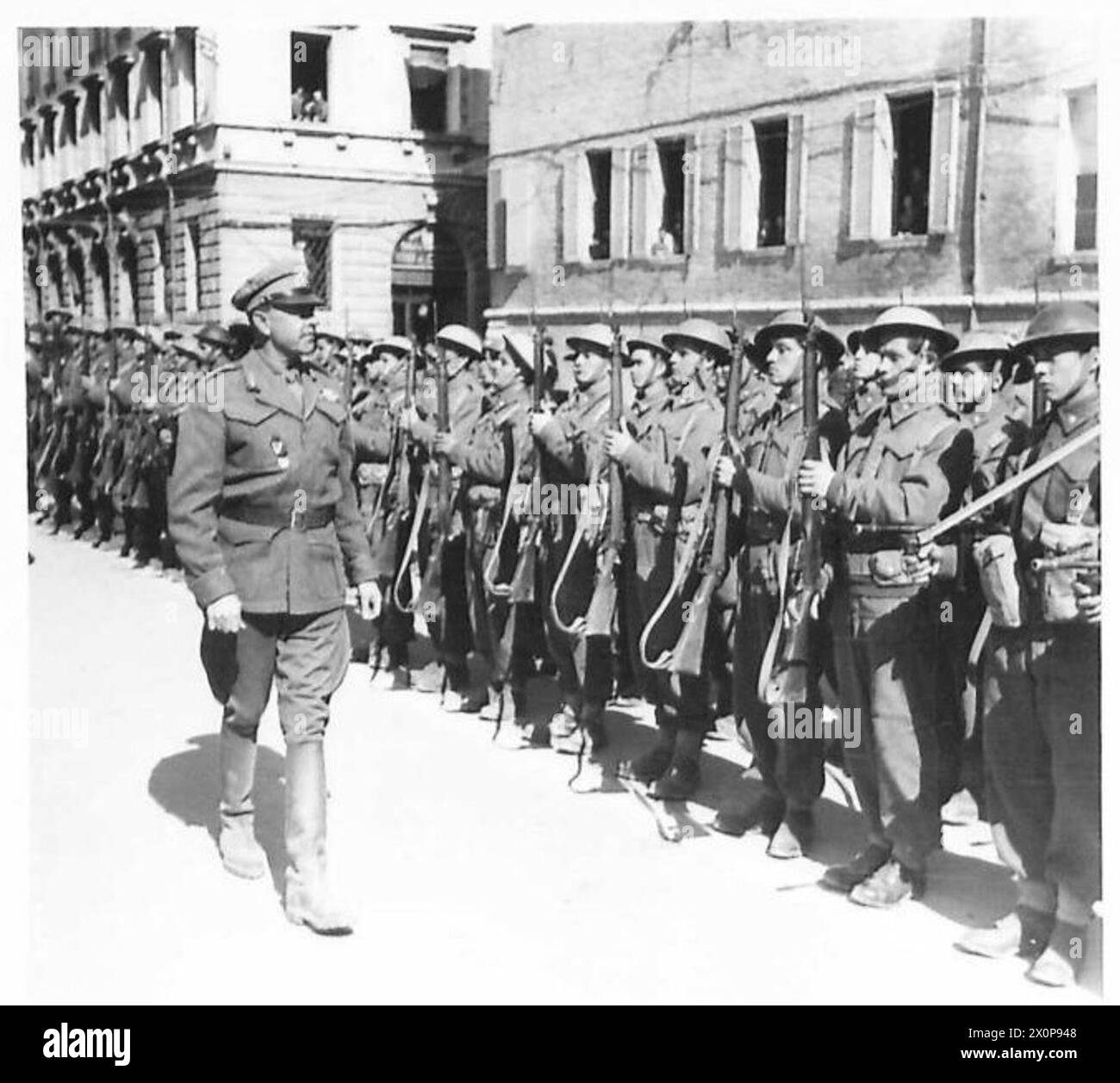 Field Marshal Alexander inspects troops of the Italian Cremona Group in ...