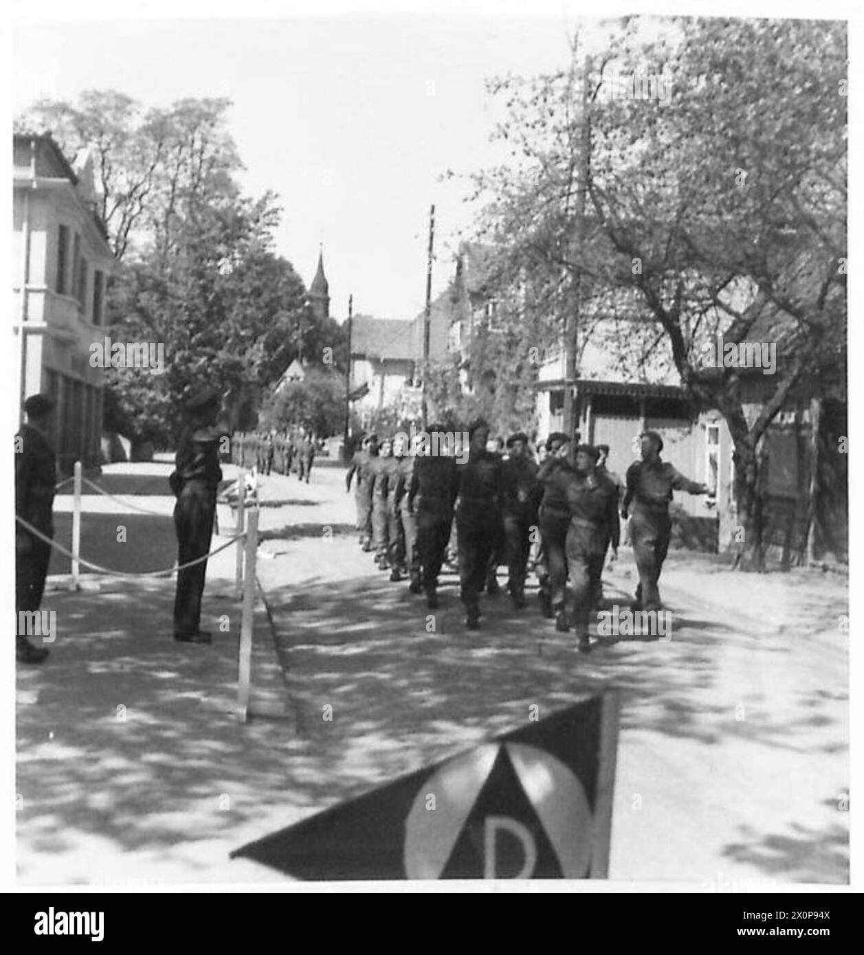 The Royal Corps of Signals and 3rd Division artillery march in a massed ...
