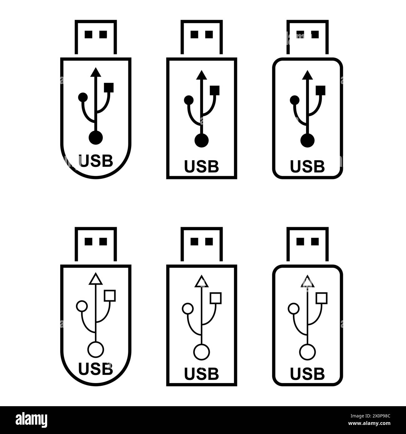 Set of USB icon technology, connect device sign, electronic portable ...
