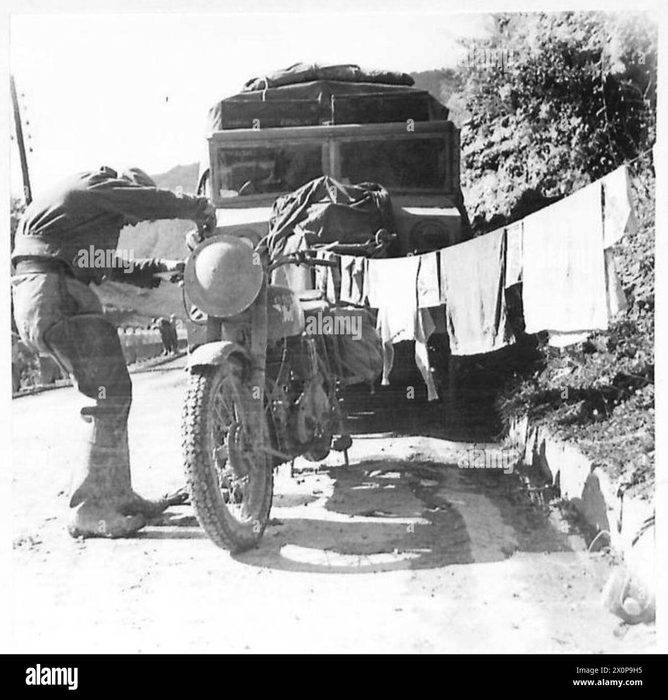 FIFTH ARMY : VARIOUS - The washing hangs out to dry. The line consists ...