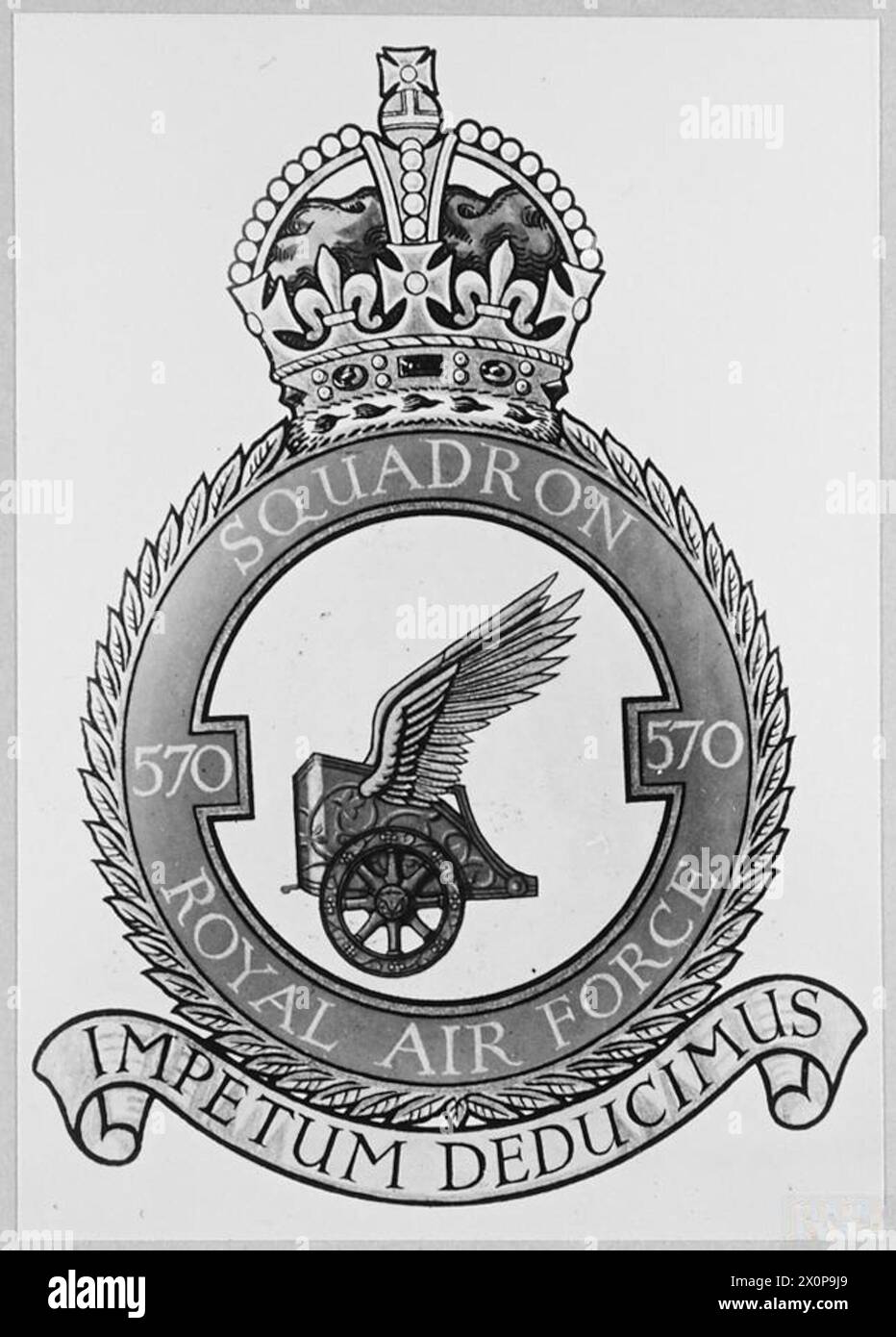 R.A.F. AND R.A.A.F. SQUADRON BADGES. - The badge of No.570 Squadron R.A ...