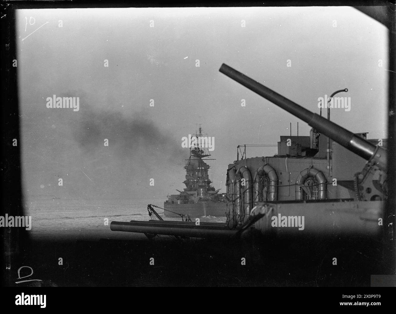 ON BOARD THE BATTLESHIP HMS RODNEY AT SEA. 1940. - The battleship ...