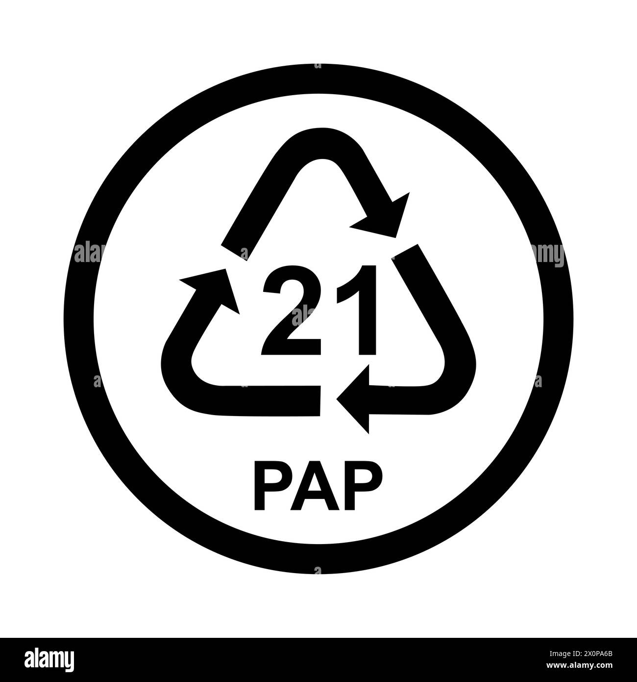 Paper symbol, ecology recycling sign isolated on white background ...