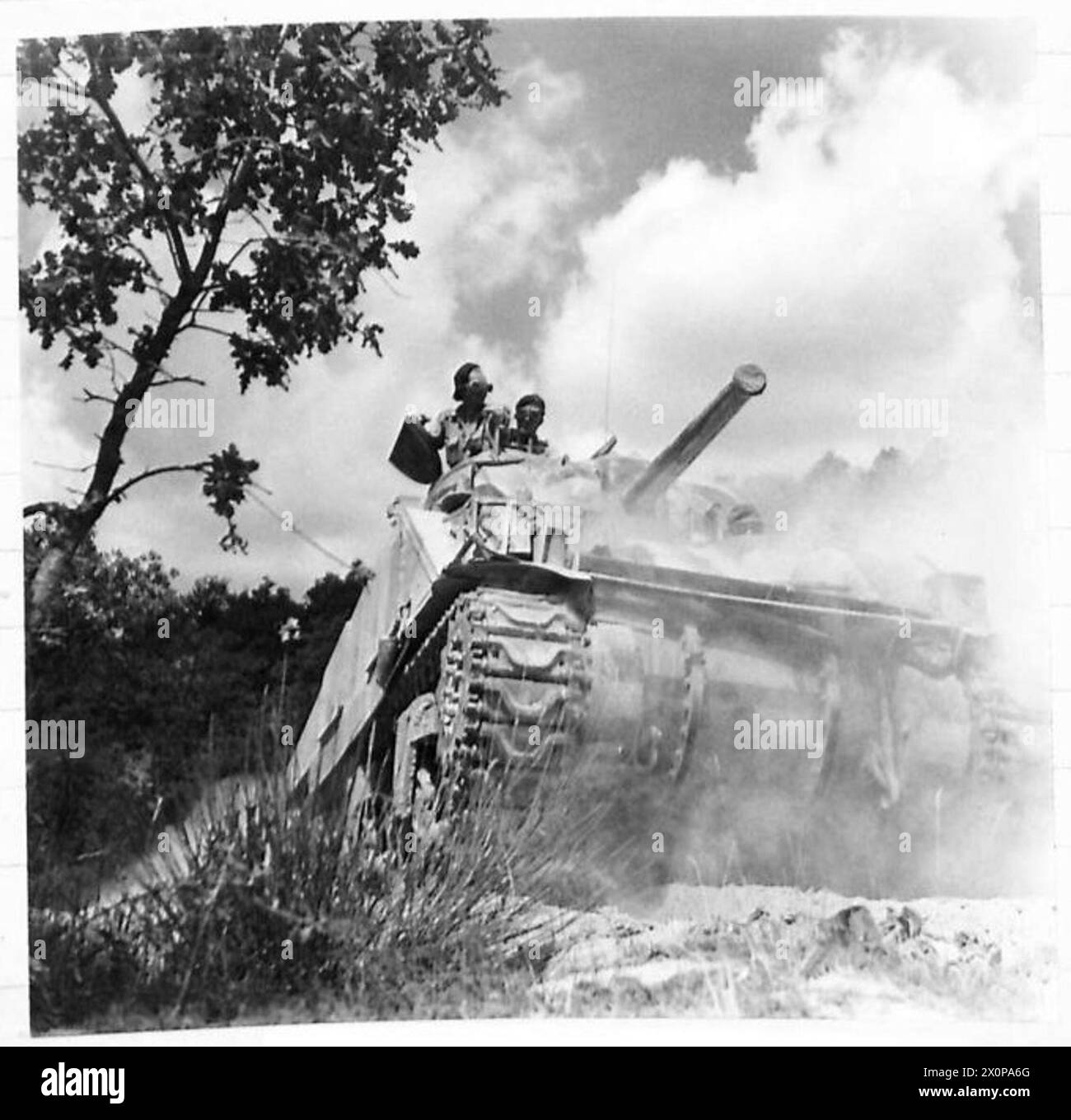 Eighth Army tanks navigate narrow and steep mountain roads requiring ...