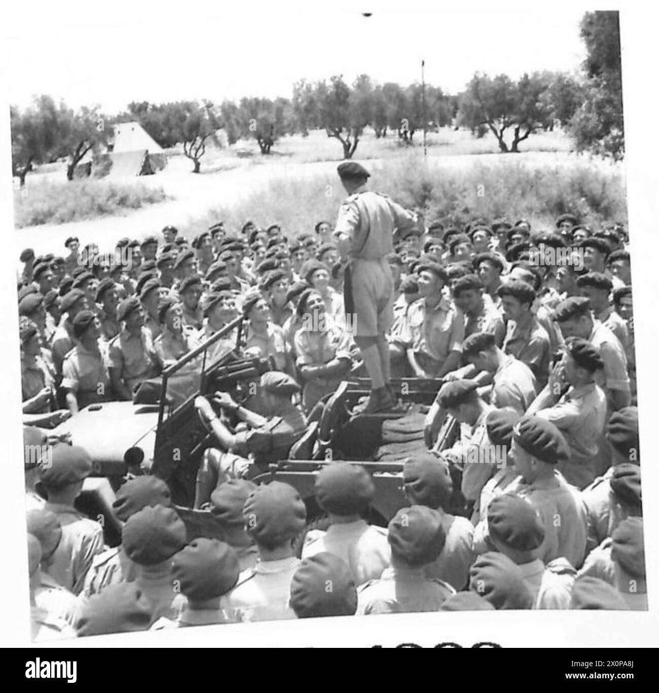 Photograph showing General Montgomery addressing men of the 4th ...