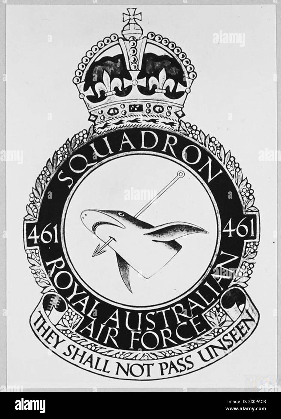 Photographic negative showing the badge of No. 461 Squadron RAAF ...