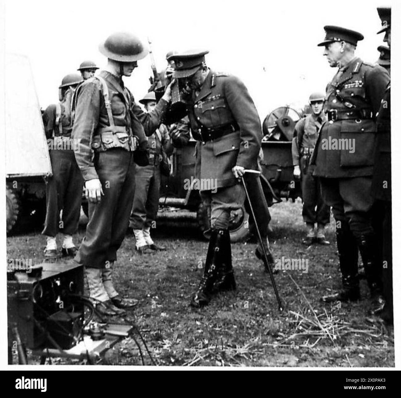 negative - General Sir Alan Brooke inspecting and testing a wireless ...