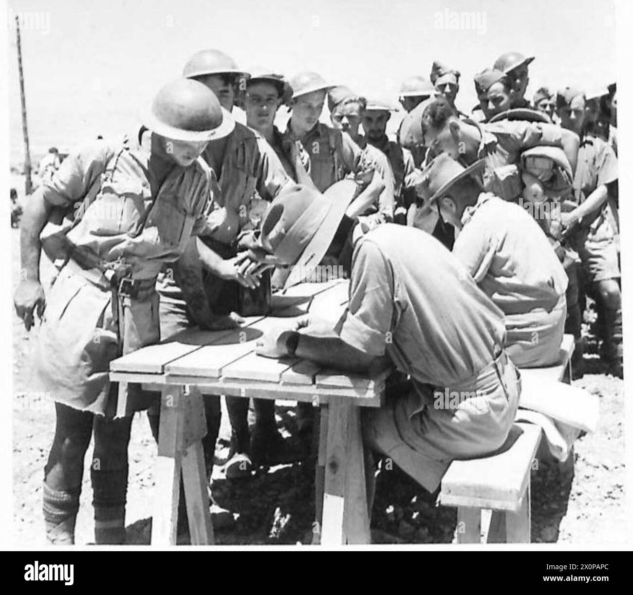 Photographic negative showing British soldier prisoners returning in ...