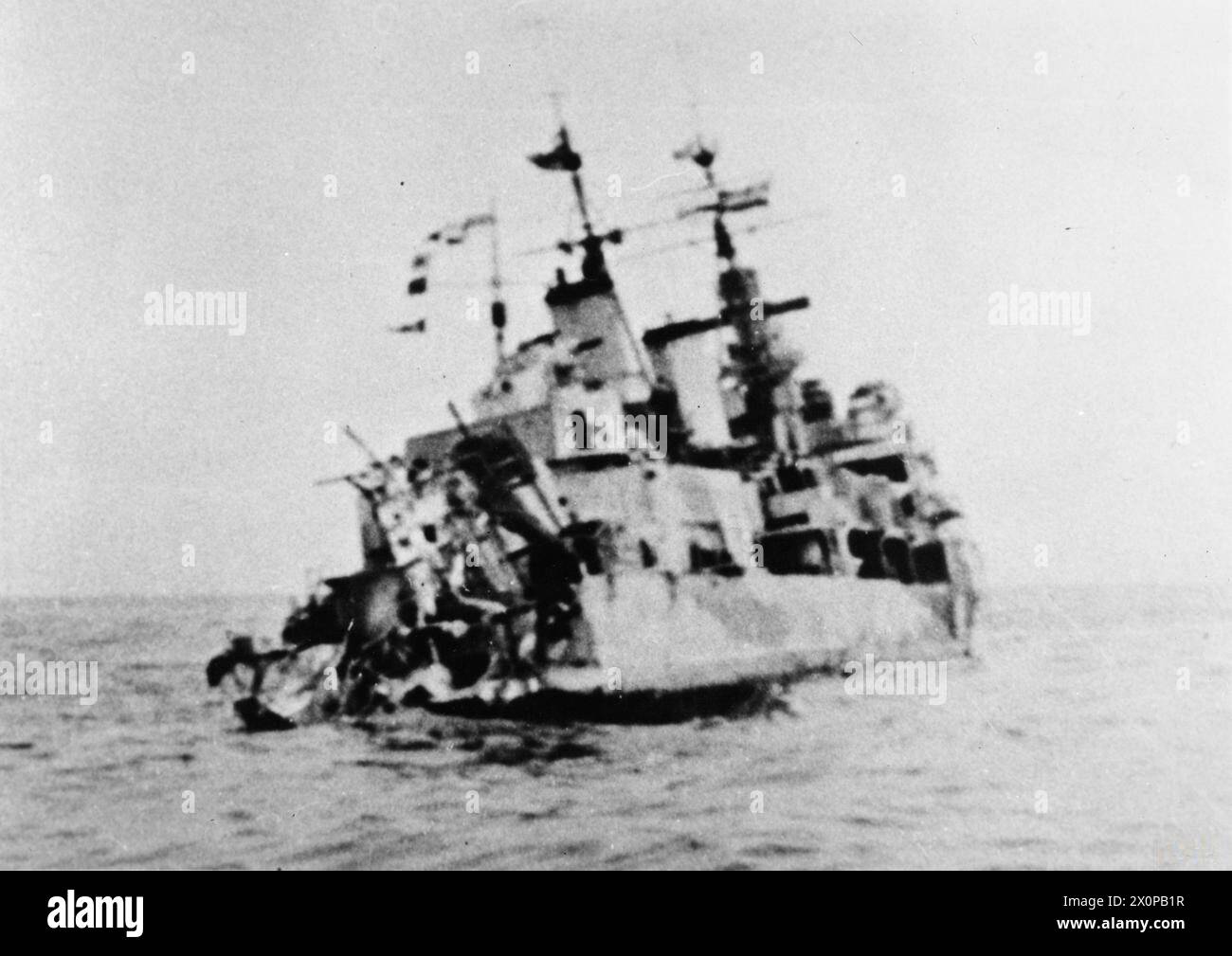 THE SINKING OF HMS EDINBURGH, MAY 1942 - A photograph clearly showing ...