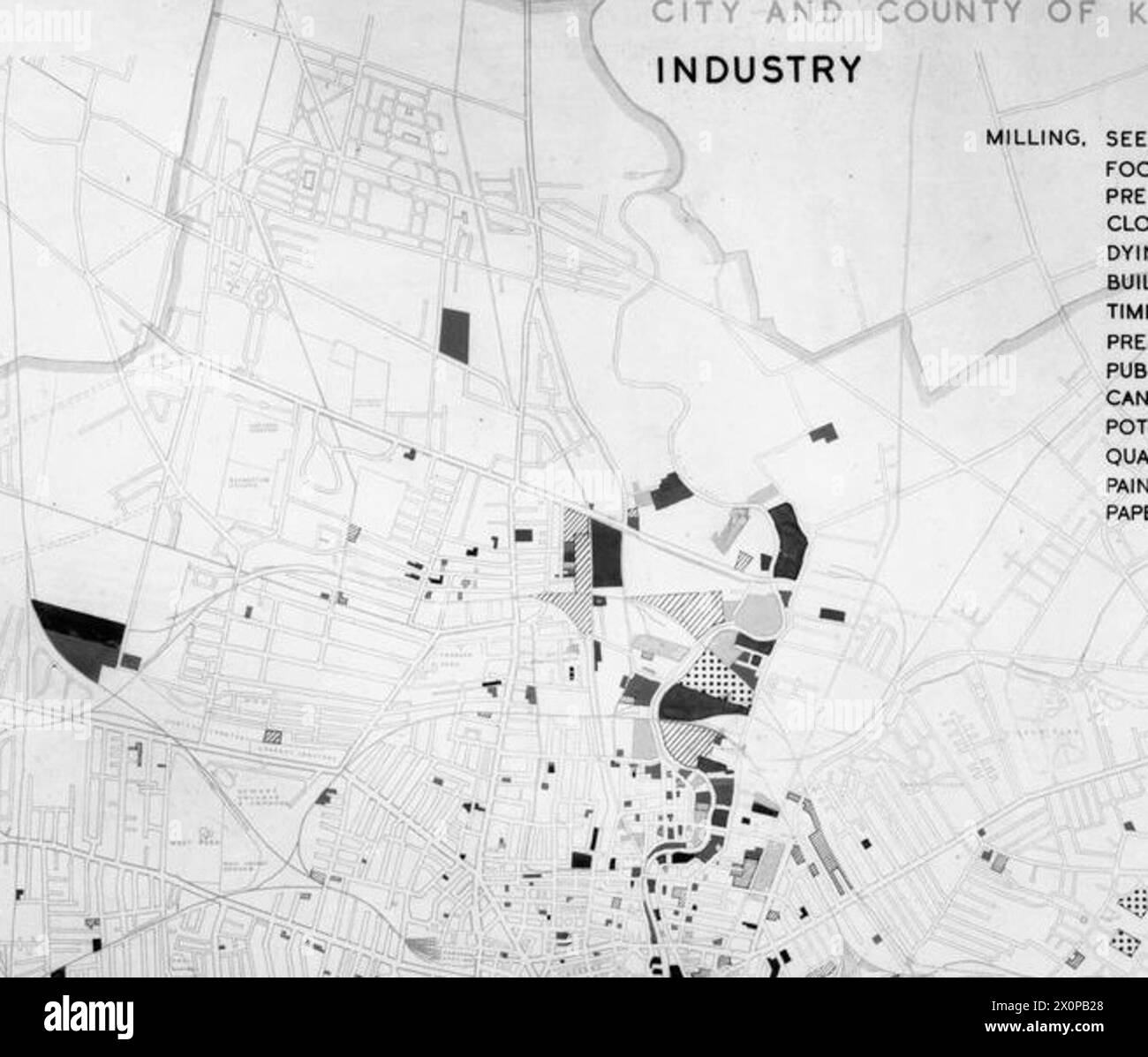 Map from the Hull Regional Survey showing the distribution and grouping ...