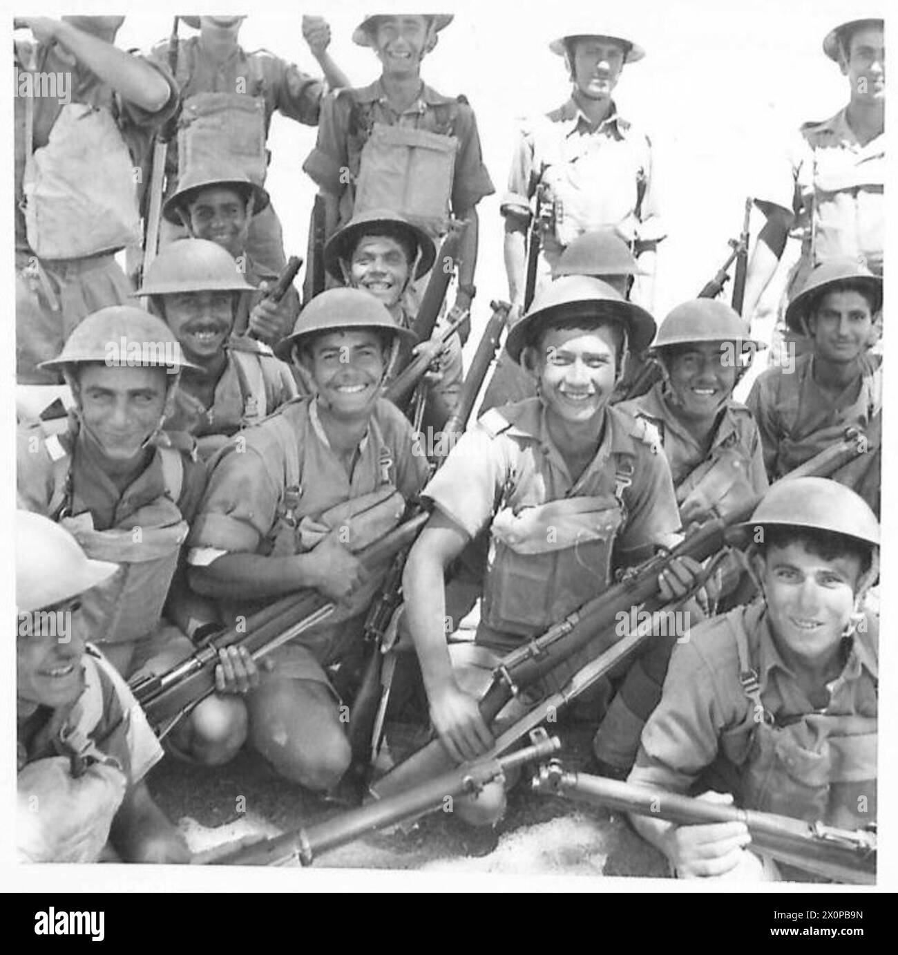A group of men from the Cyprus Regiment are photographed in Cyprus ...