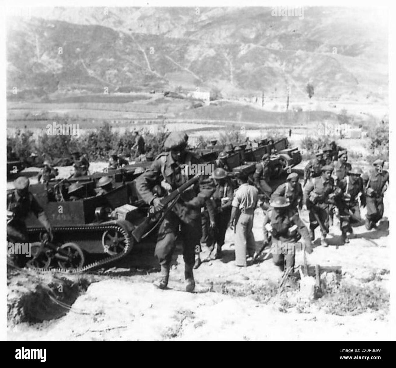 EIGHTH ARMY : VARIOUS - Indian troops dismount from Bren carriers and ...