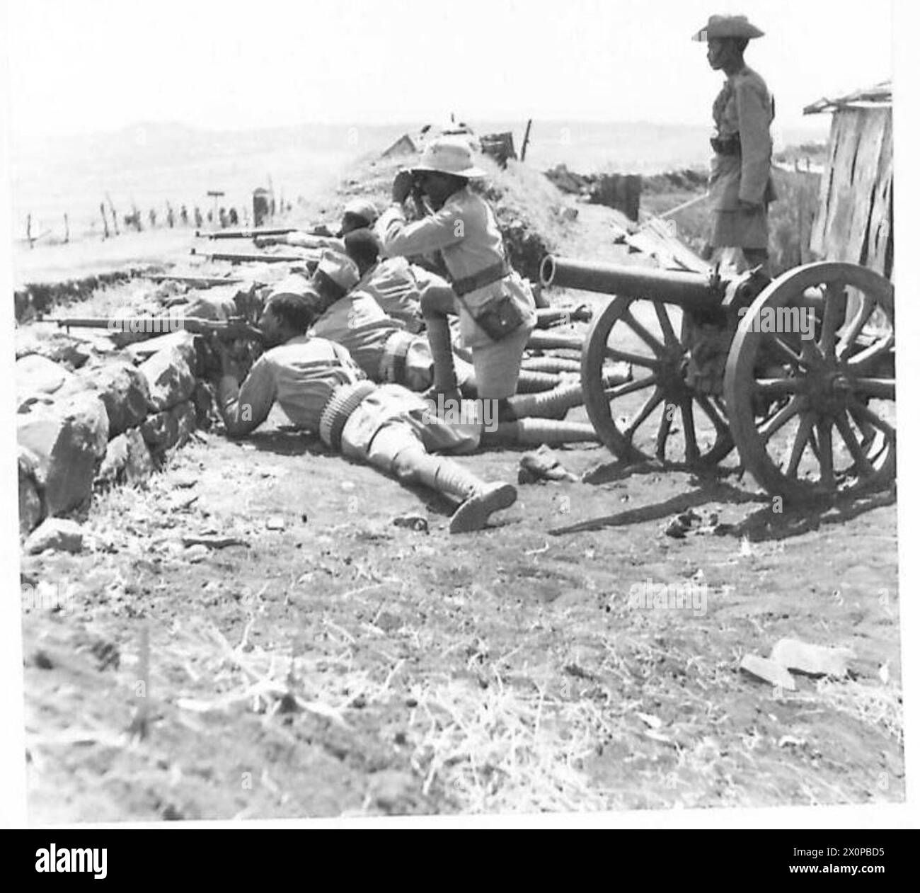 Photograph of Emperor’s patriots and Sudanese troops guarding Dambacha ...
