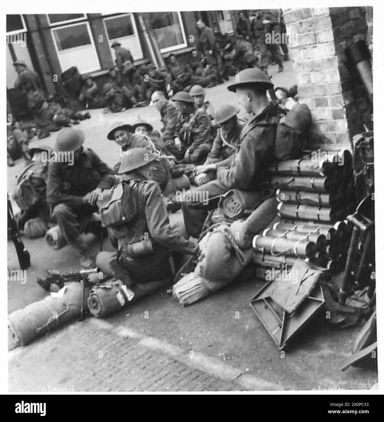 Canadian troops participate in a combined operations training exercise, waiting to embark for ...