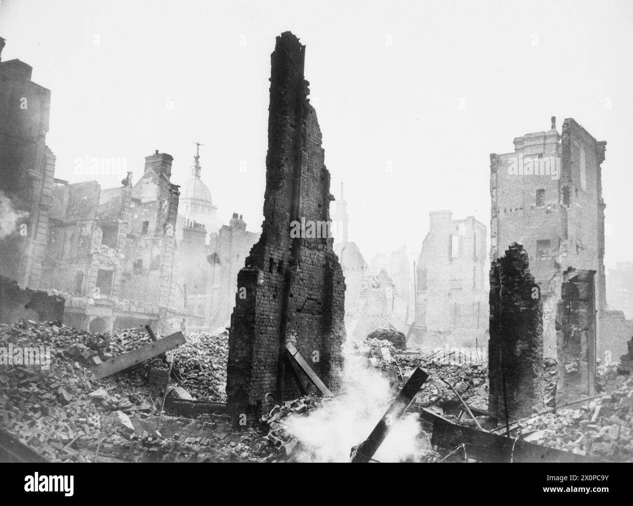 LONDON BOMB DAMAGE - The remains of Paternoster Square in the City of ...