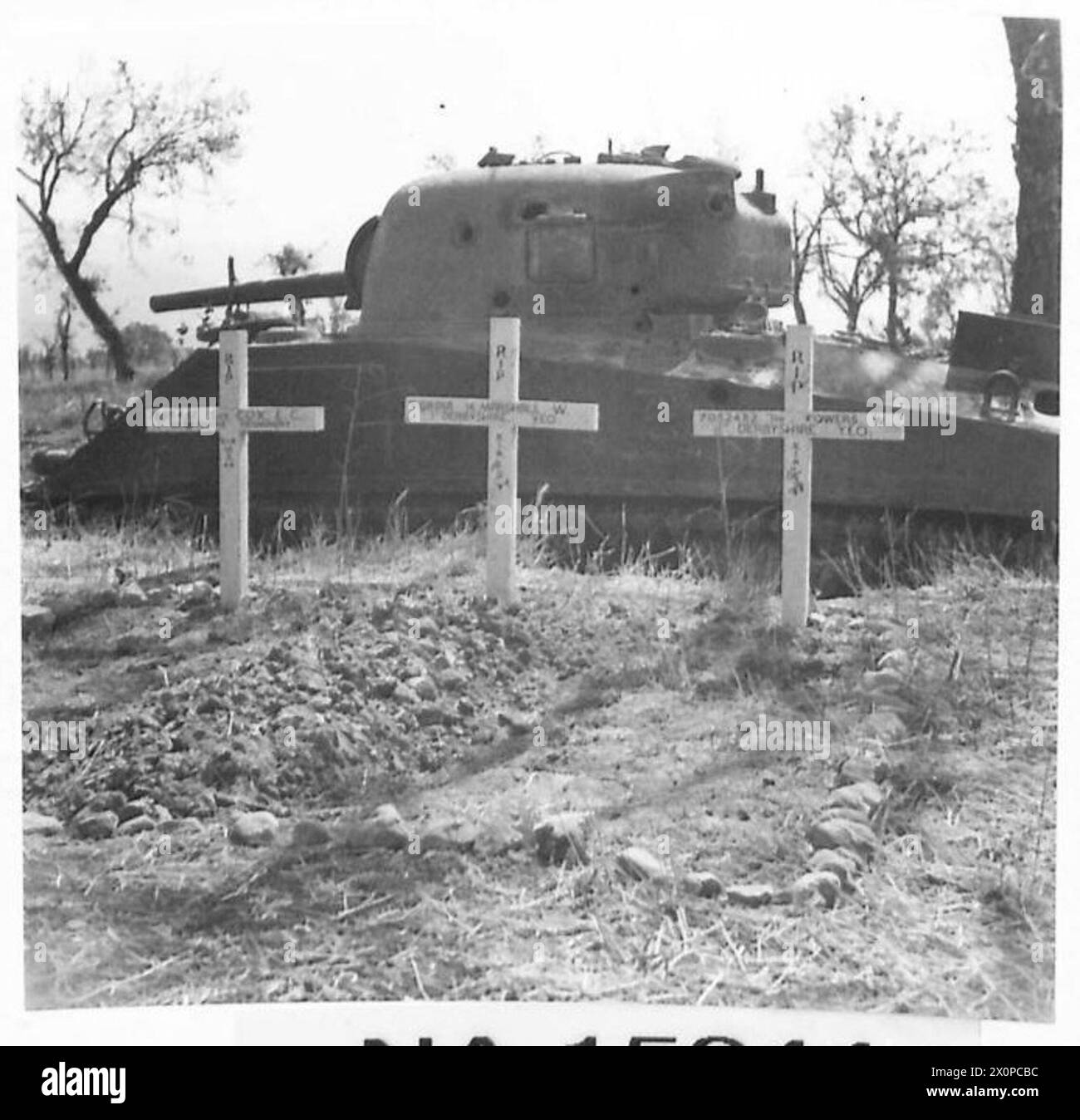 EIGHTH ARMY : STRONGPOINTS AND DEFENCES ON THE HITLER LINE - This tank ...
