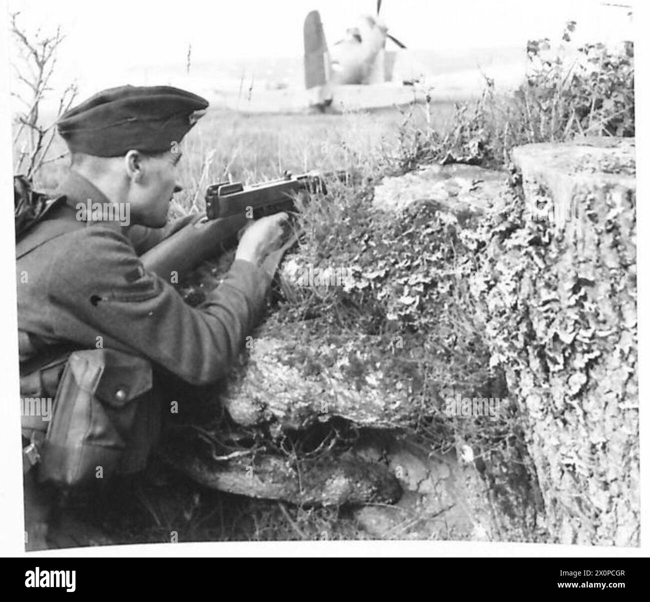 A SOUTHERN EXERCISE - Troops on aerodrome defence Photographic negative ...