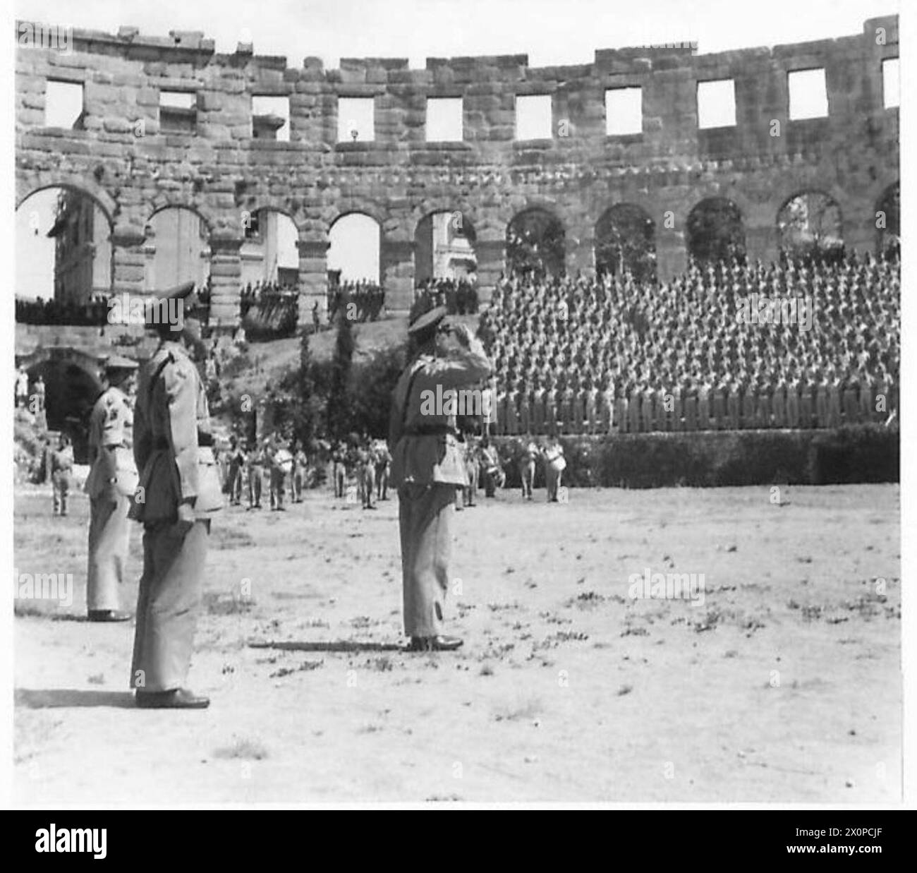 Field Marshal Alexander reviews and addresses the 167 Brigade in the ...