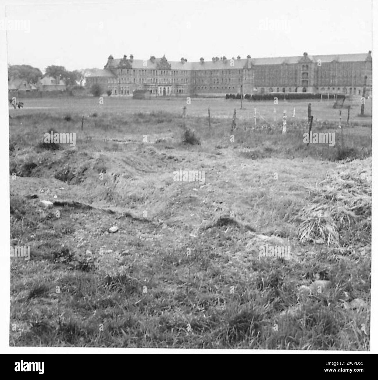 Trenches are shown at various stages of construction, demonstrating ...
