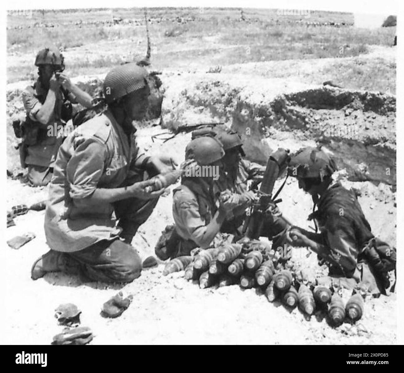 A 3-inch mortar is fired during an Airborne Division exercise to train ...