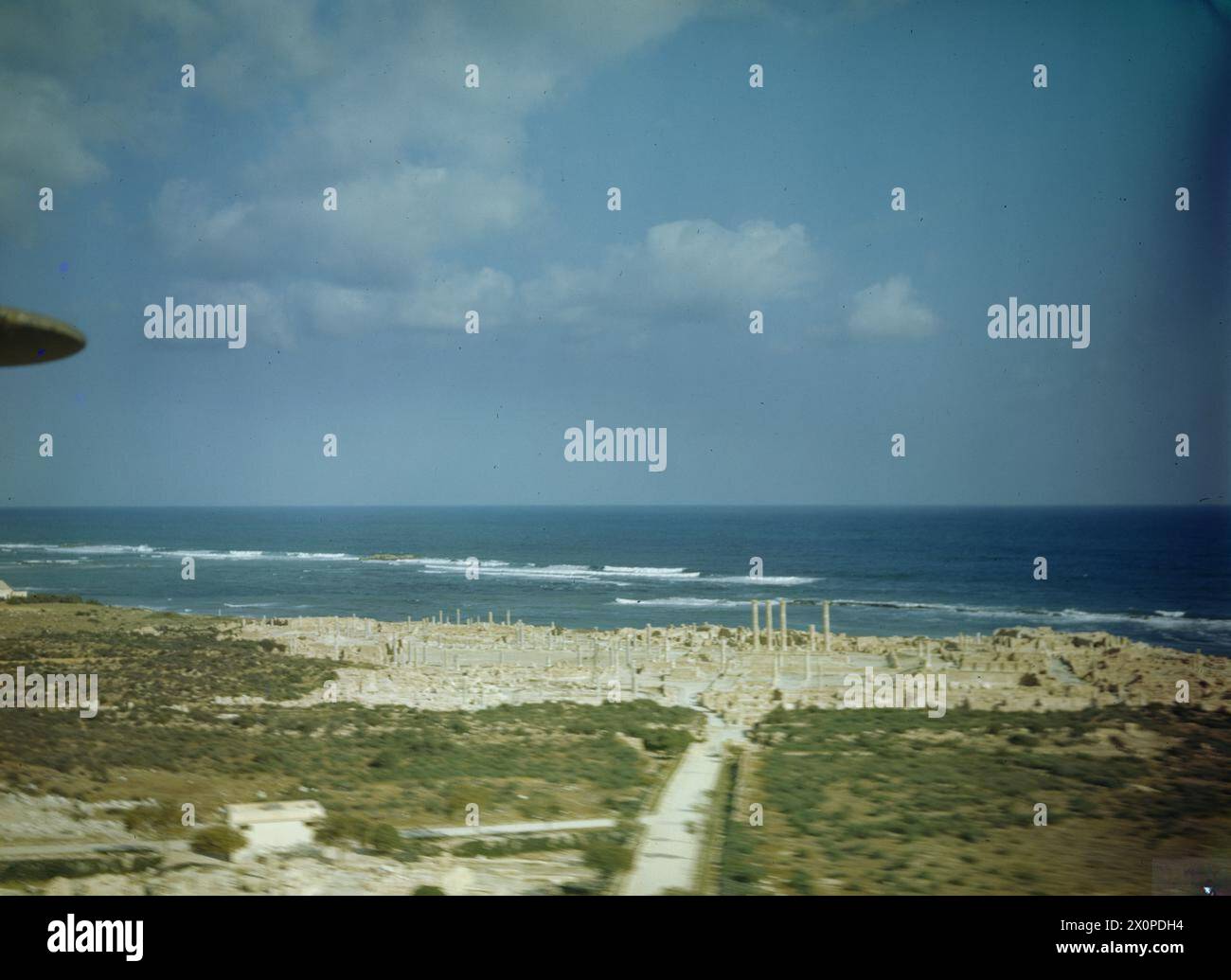THE ROYAL AIR FORCE IN LIBYA, 1943 - Aerial view of Leptis Magna, the ...
