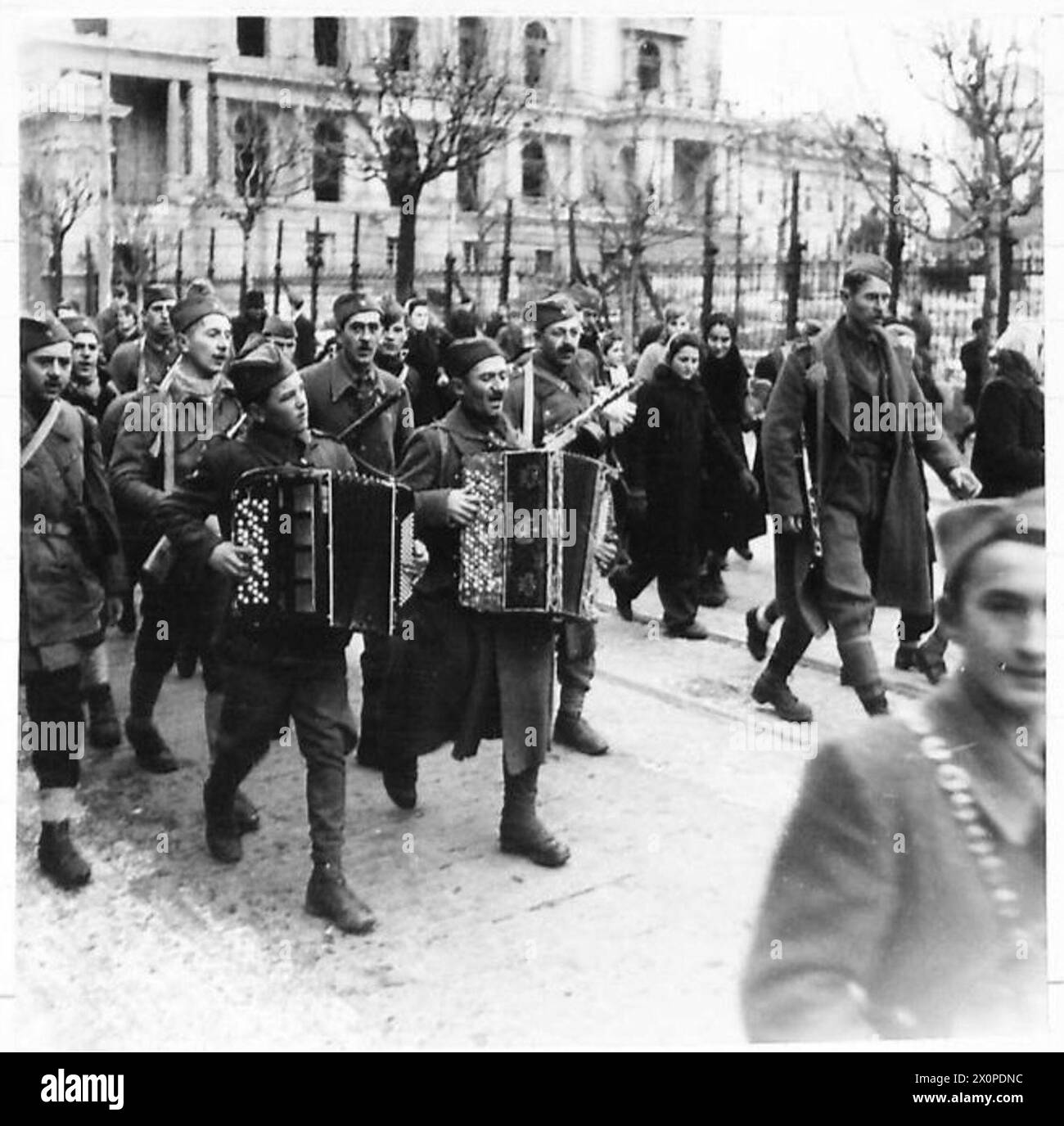 BELGRADEPARTISANS ON THE MARCH - No fighting battalion is complete ...