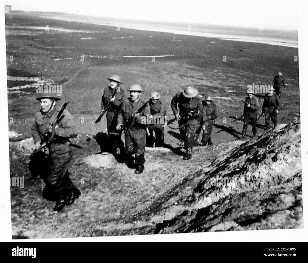 Royal Engineers troops at a Battle School course break from line ...