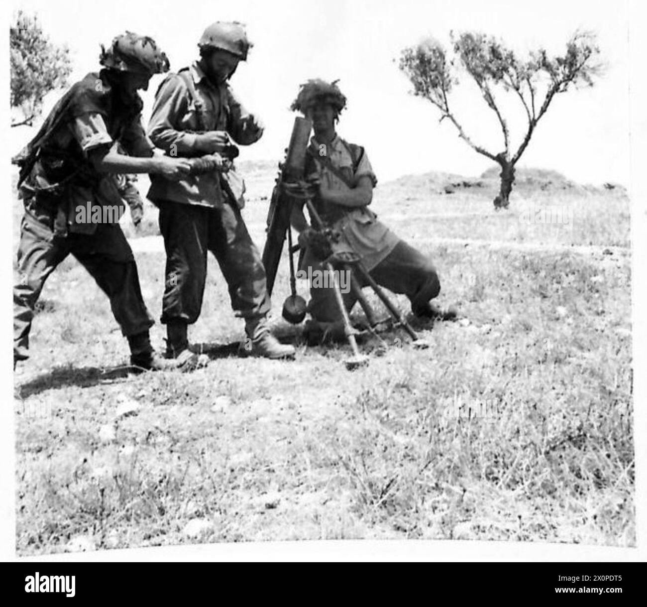 A 3-inch mortar is fired during an Airborne Division exercise ...
