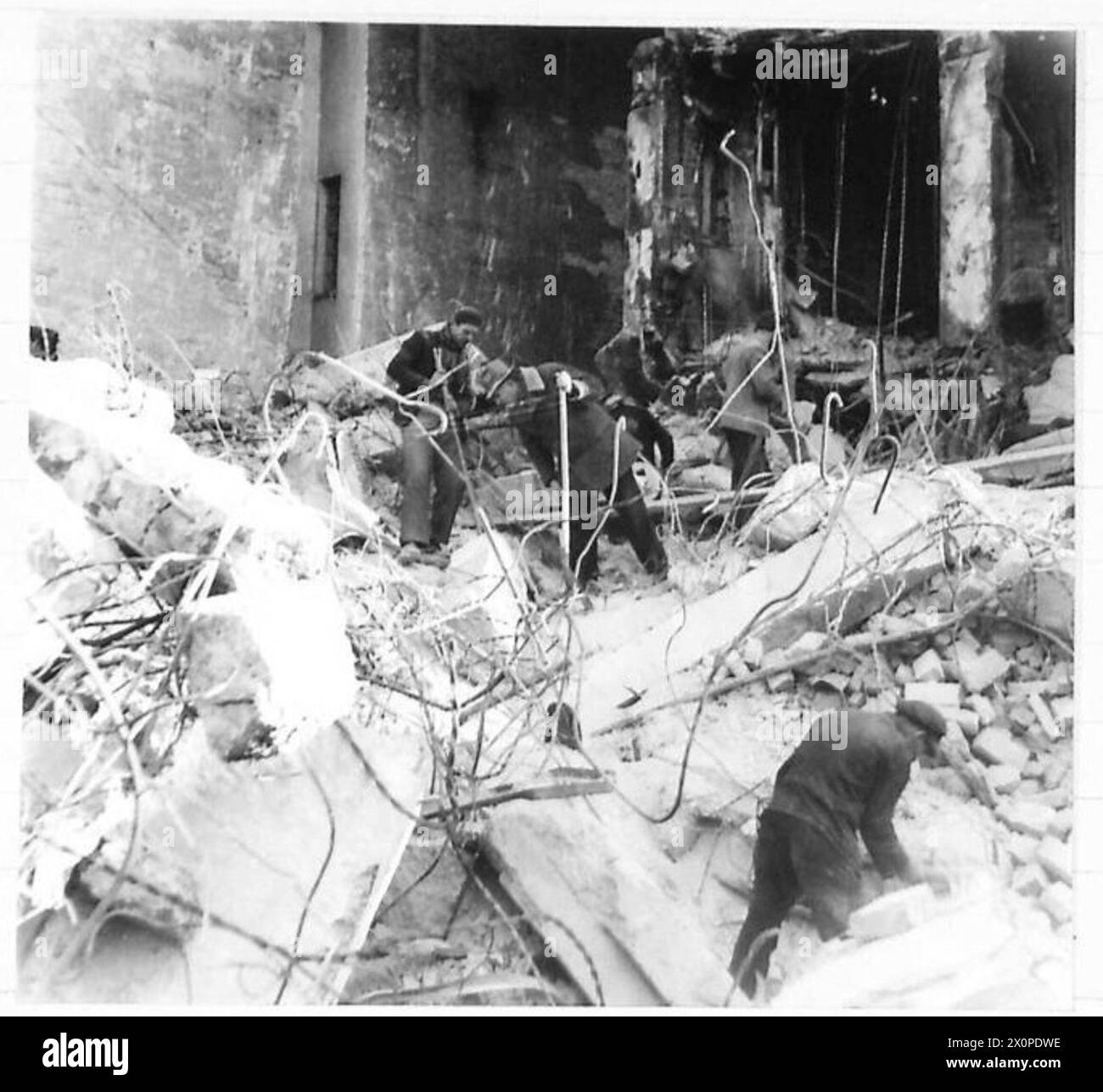 BELGRADEDAMAGE CAUSED BY GERMAN AERIAL BOMBARDMENT - The remains of a ...