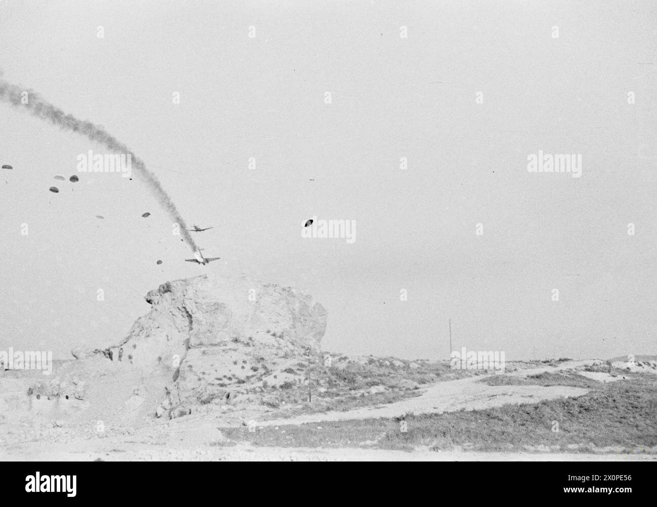 German parachute troops landed on Crete in May 1941 after bombing and ...
