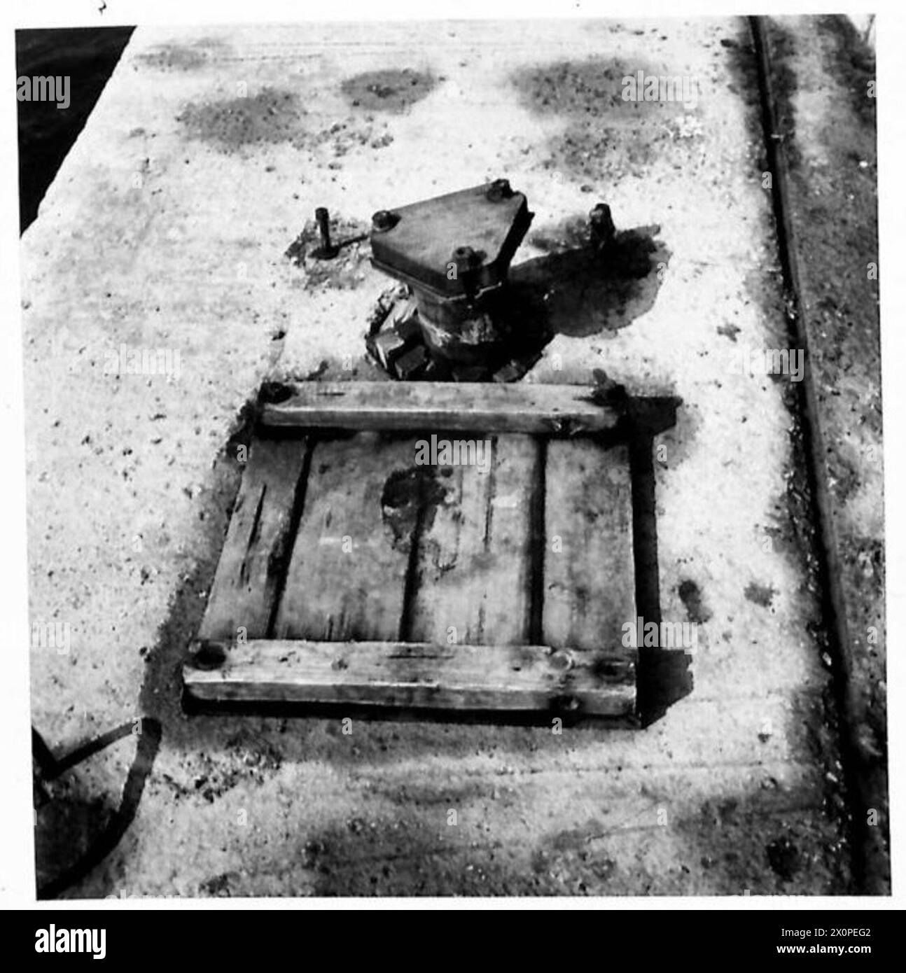 Photograph showing a suction pipe left in position on the deck during a ...