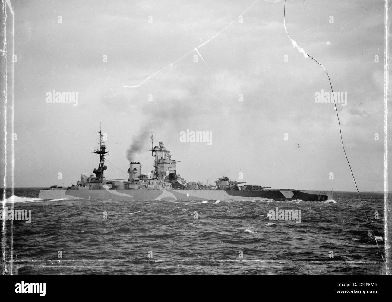 HMS NELSON AT SEA. 7 MAY 1942, AT SEA DURING THE BATTLESHIP'S GUNNERY ...