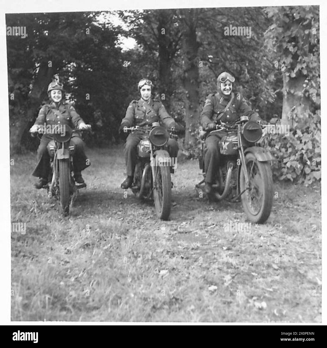WOMEN TACKLE MENS' JOB - Three "Don Rs" (despatch riders) setting out ...