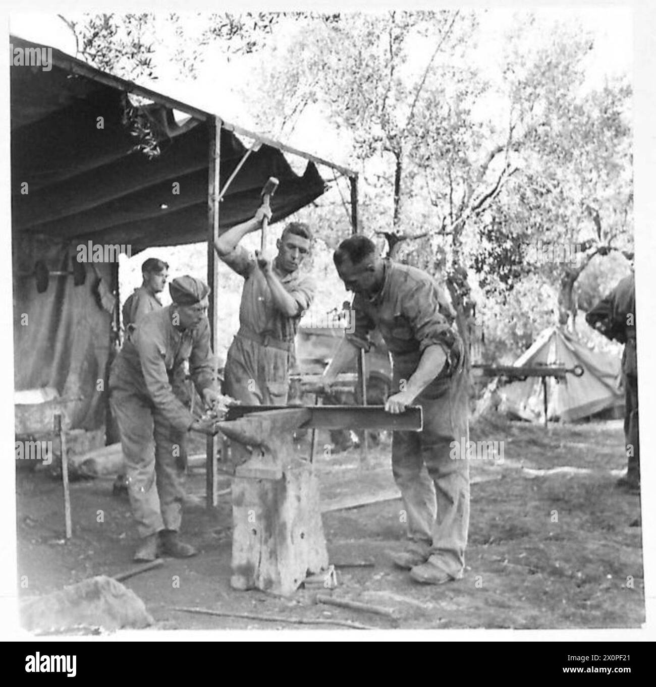 ITALY : EIGHTH ARMY : REME SERIES - Beneath an olive tree in West Italy ...
