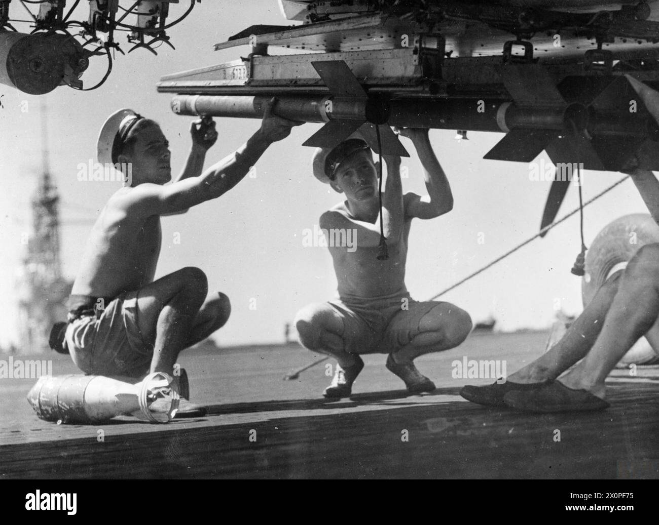 THE ROYAL NAVY DURING THE SECOND WORLD WAR - Men wearing just shorts ...