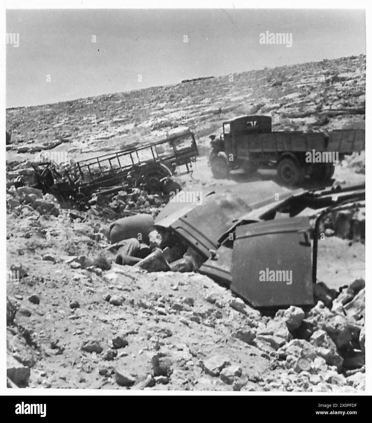 Damaged Italian military equipment abandoned in Tobruk during the ...