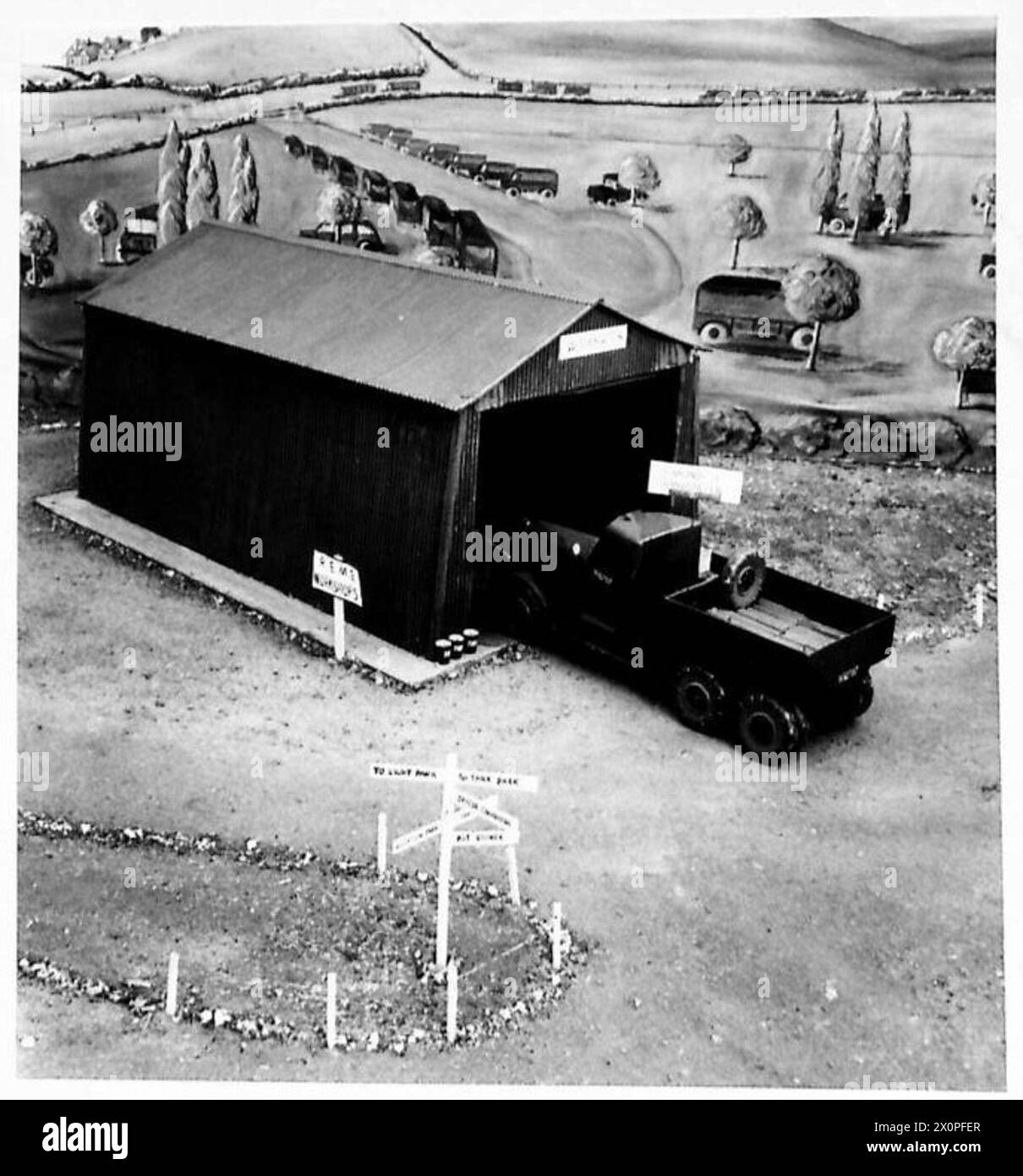 The Royal Army Ordnance Corps exhibit the Model Reserve Depot at an ...