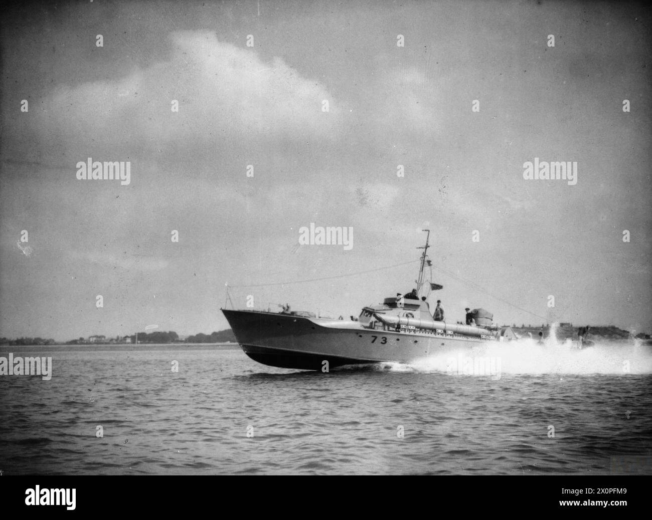 MTB 73 - Underway at speed, coastal waters Royal Navy, MTB 82, Motor ...