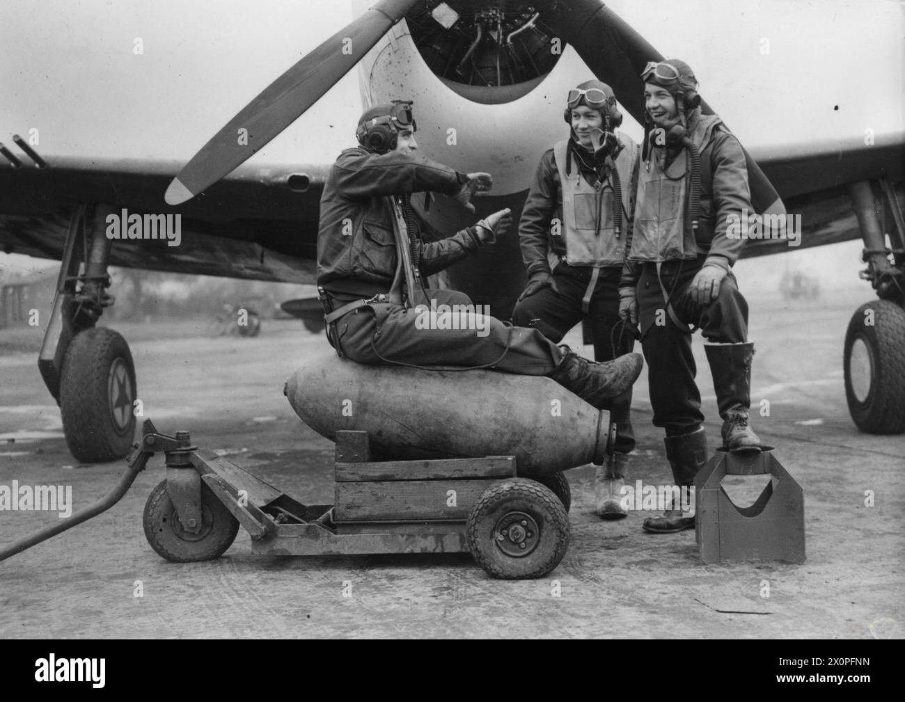Lieutenants Perpente, King, and Thistlewaite of the 353rd Fighter Group ...
